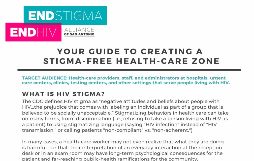 Resources - End Stigma End HIV Alliance of San Antonio